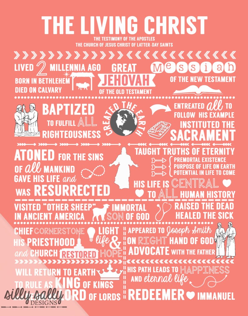 The Living Christ LDS Excerpts Digital Printable Instant Download Coral ...