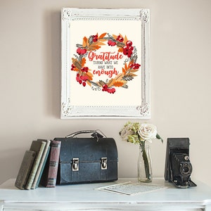 Gratitude Thanksgiving Quote Print Instant Download + Bonus Give Thanks ...
