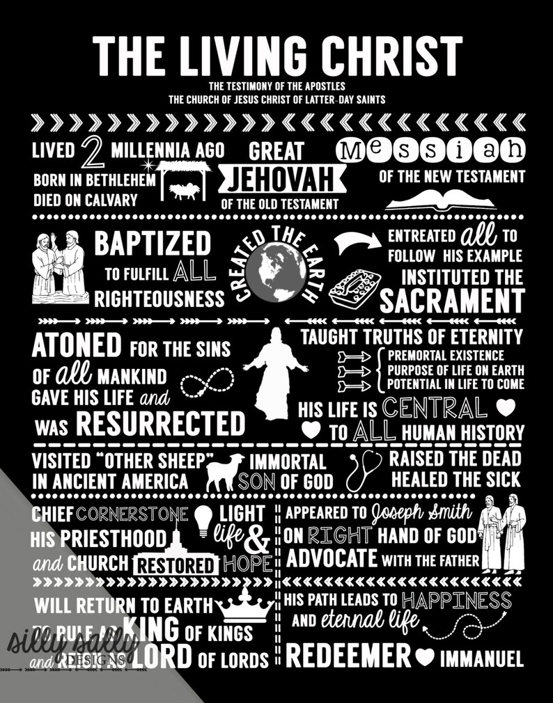 The Living Christ LDS Excerpts Digital Printable Instant Download Black ...