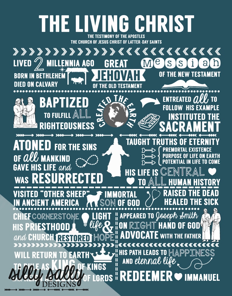 The Living Christ LDS Excerpts Digital Printable Instant Download Teal ...