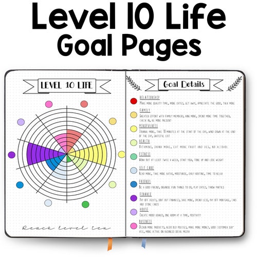 Level 10 Life Printable Wheel of Life Goal Planner Goal | Etsy