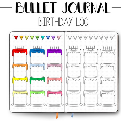 Birthday Tracker Planner or Bullet Journal Printable Insert - Etsy