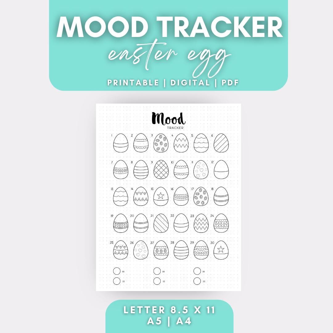 Easter Mood Tracker | Bullet Dot Grid Pages| March April Mood Tracker ...