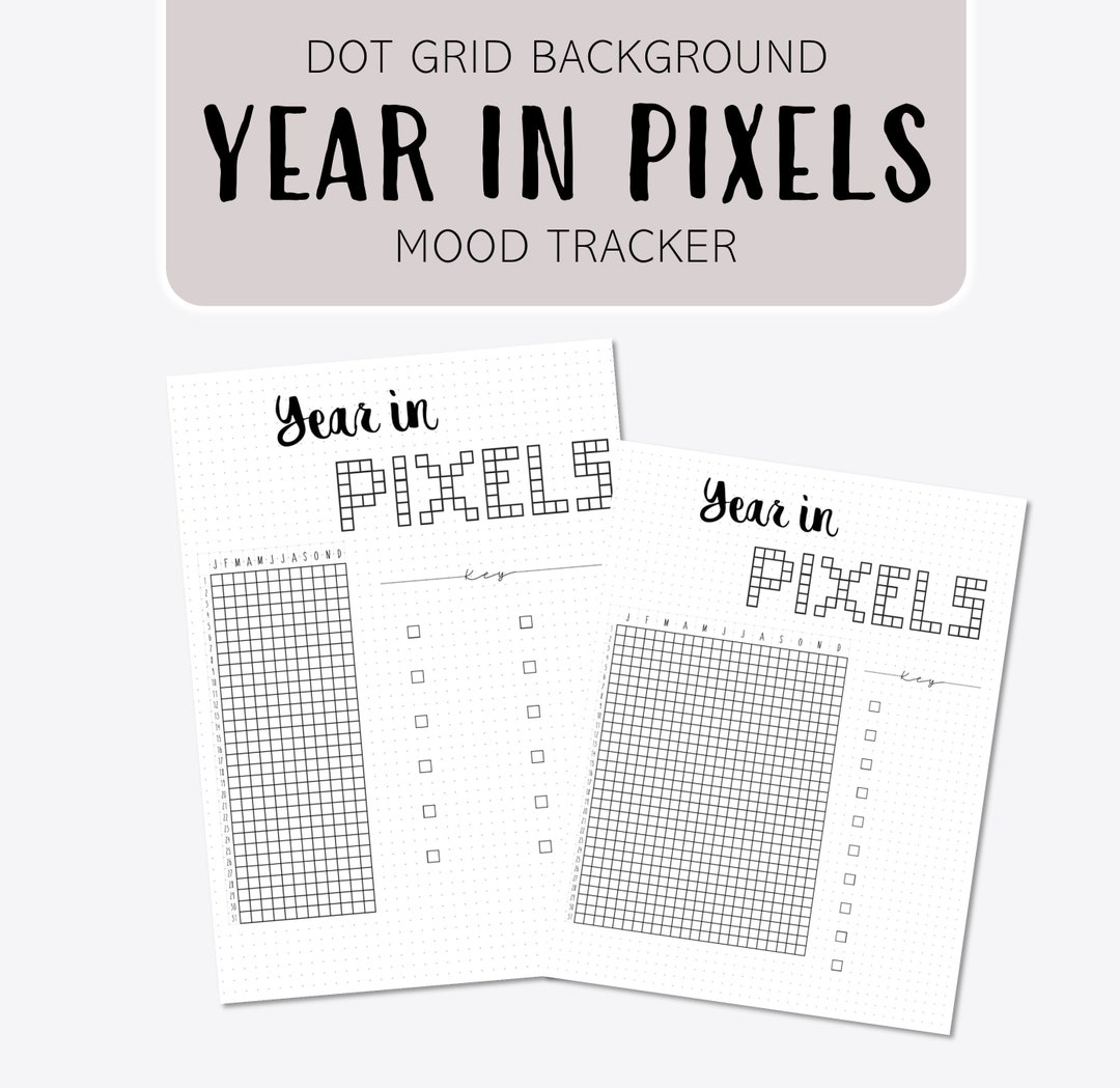 Year in Pixels - Mood Tracker - Bullet Planner Journal Pages ...