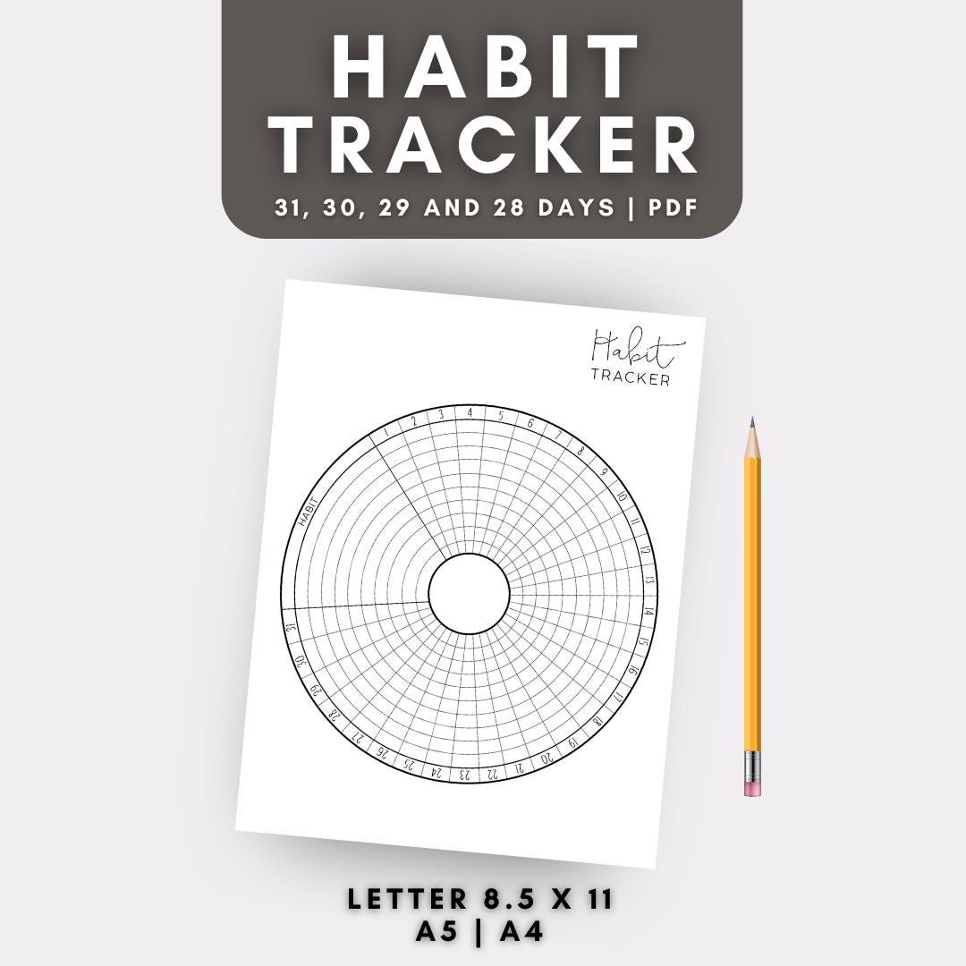 Habit Tracker - Dot Grid Journal - Circle Habit Tracker - Bullet ...