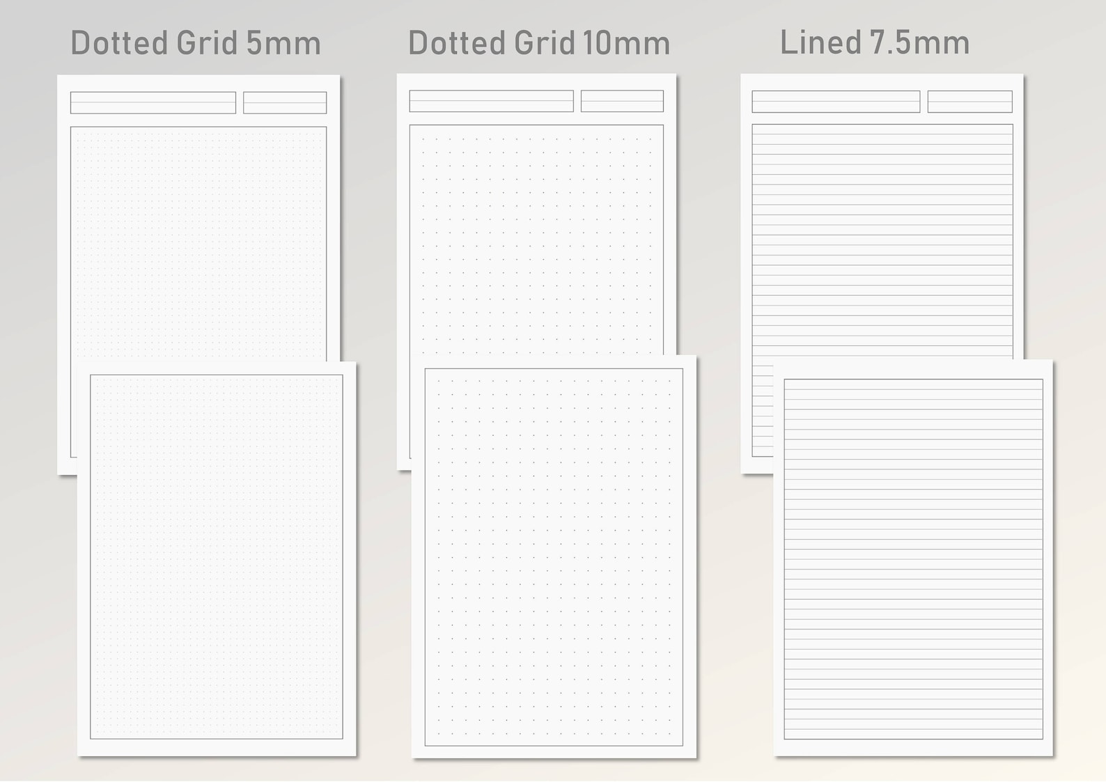 Note Paper Template - Lecture Note Paper - Dotted Grid - Lined Paper - Etsy