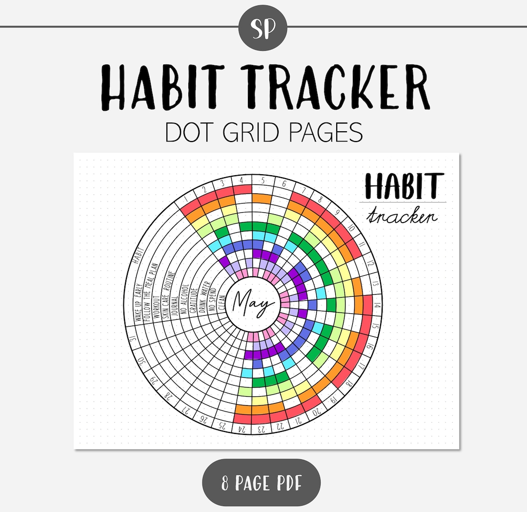 Habit Tracker Dot Grid Journal Circle Habit Tracker - Etsy