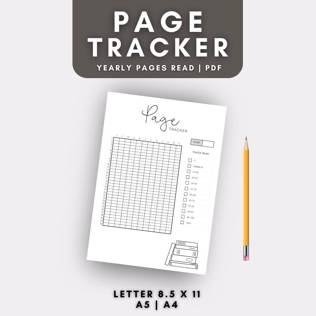 Reading Tracker Page Tracker Books Read Yearly Reading Log Printable ...