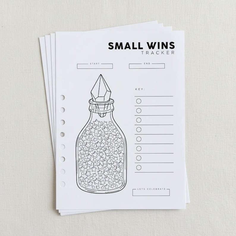 Small Wins Tracker Printable Planner Page | Motivational Daily Habit ...
