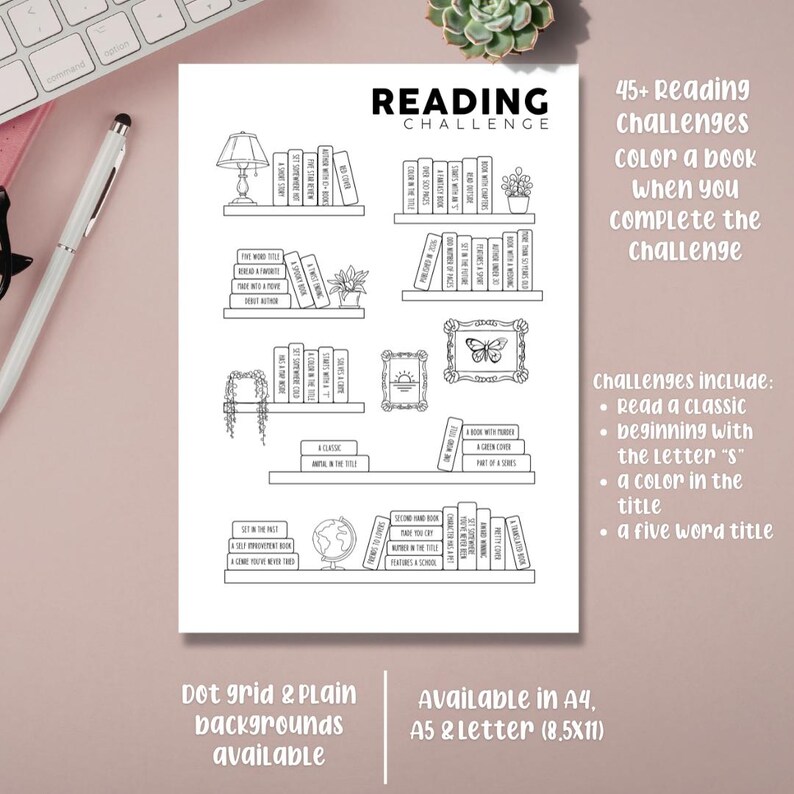Reading Challenge Checklist Printable Page 2026 Reading Challenge Book ...