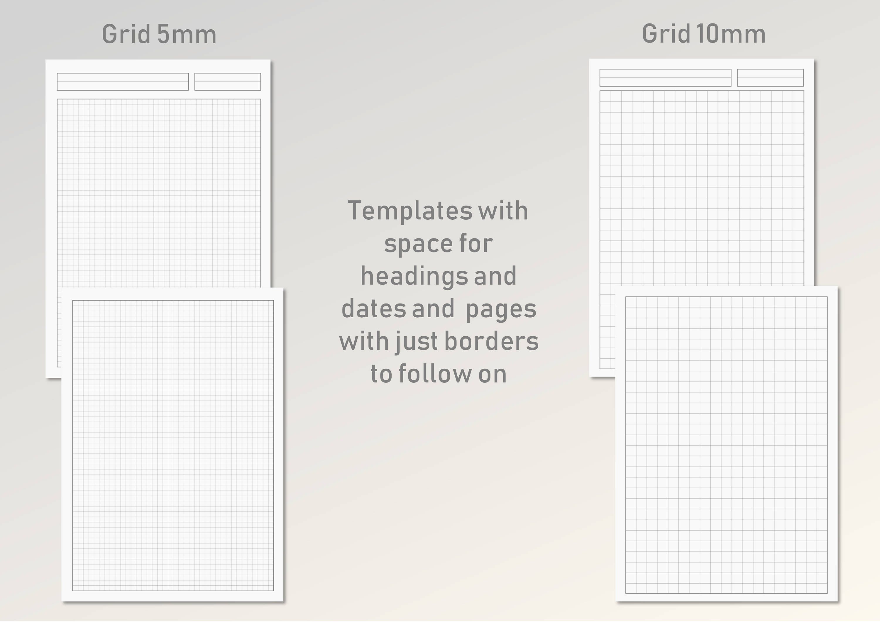 Note Paper Template - Lecture Note Paper - Dotted Grid - Lined Paper - Etsy