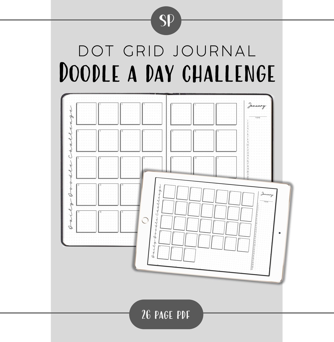 Doodle Challenge | Doodle A Day | Journal Pages | Dot Grid | Monthly ...