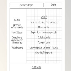 Note Paper Template - Lecture Note Paper - Dotted Grid - Lined Paper - Etsy