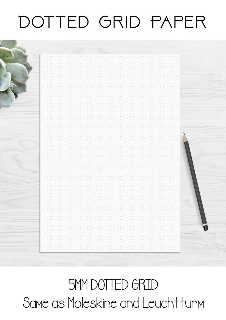 Dotted Grid Template Paper Printable 5mm Moleskine | Etsy