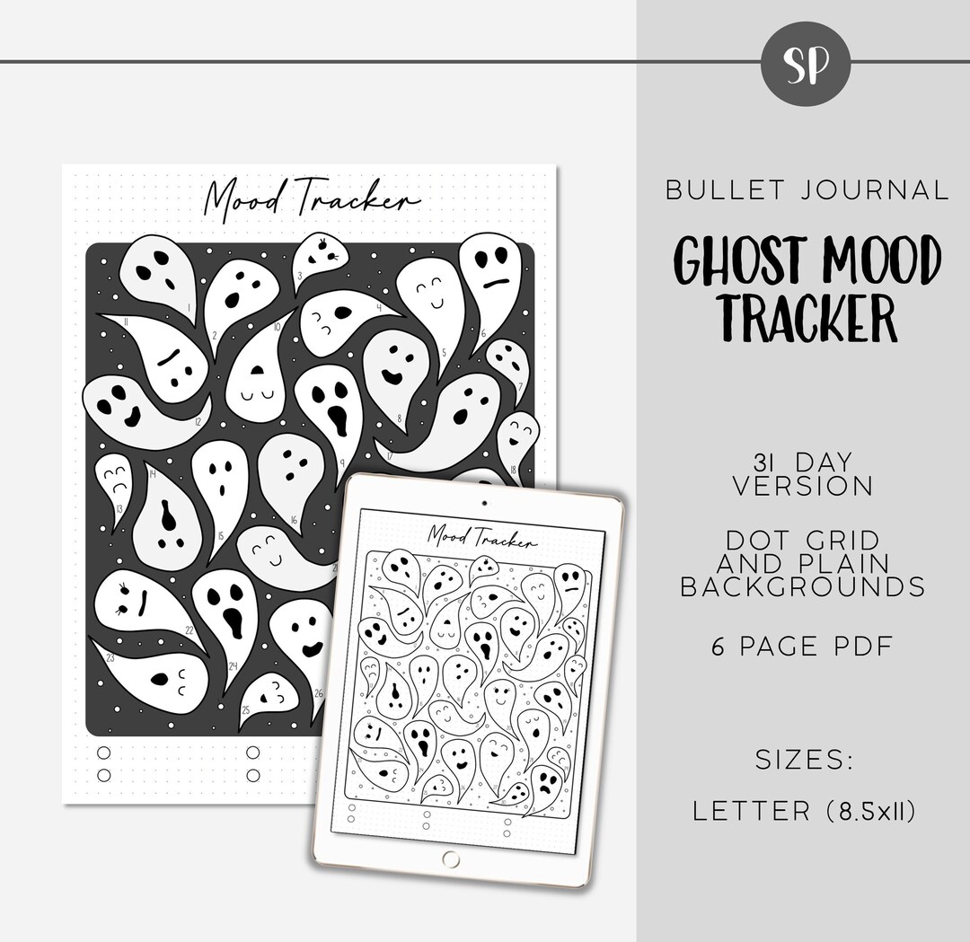 Halloween Mood Tracker Ghost Mood Tracker Bullet Journal - Etsy