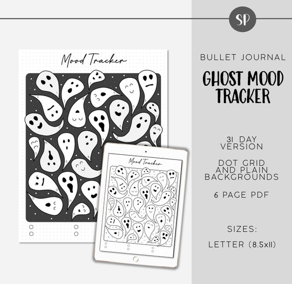 Halloween Mood Tracker Ghost Mood Tracker Bullet Journal | Etsy
