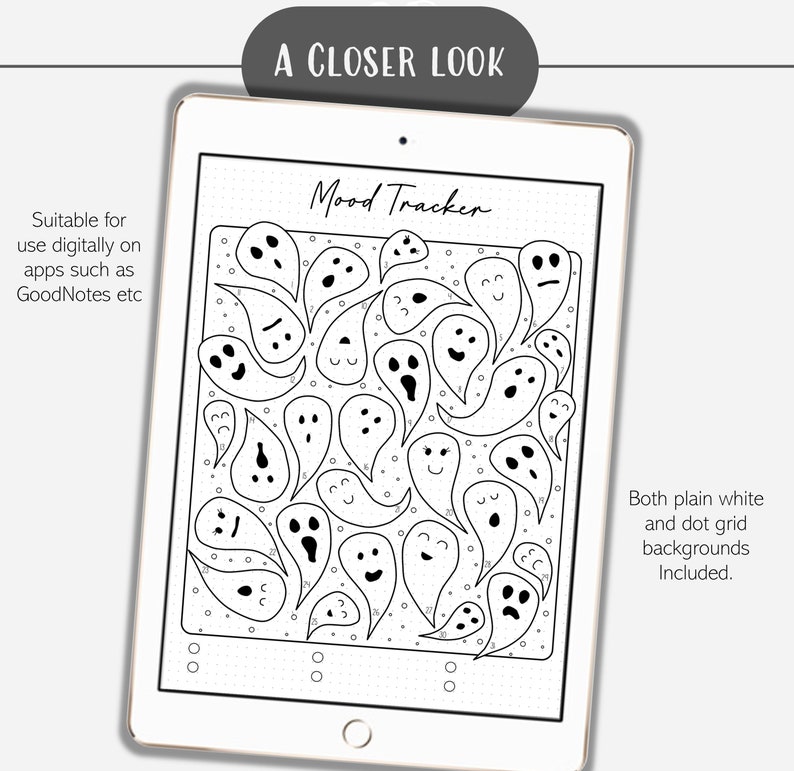 Halloween Mood Tracker Ghost Mood Tracker Bullet Journal | Etsy