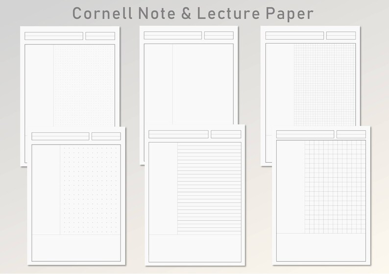 Note Paper Template Lecture Note Paper Dotted Grid Lined - Etsy UK