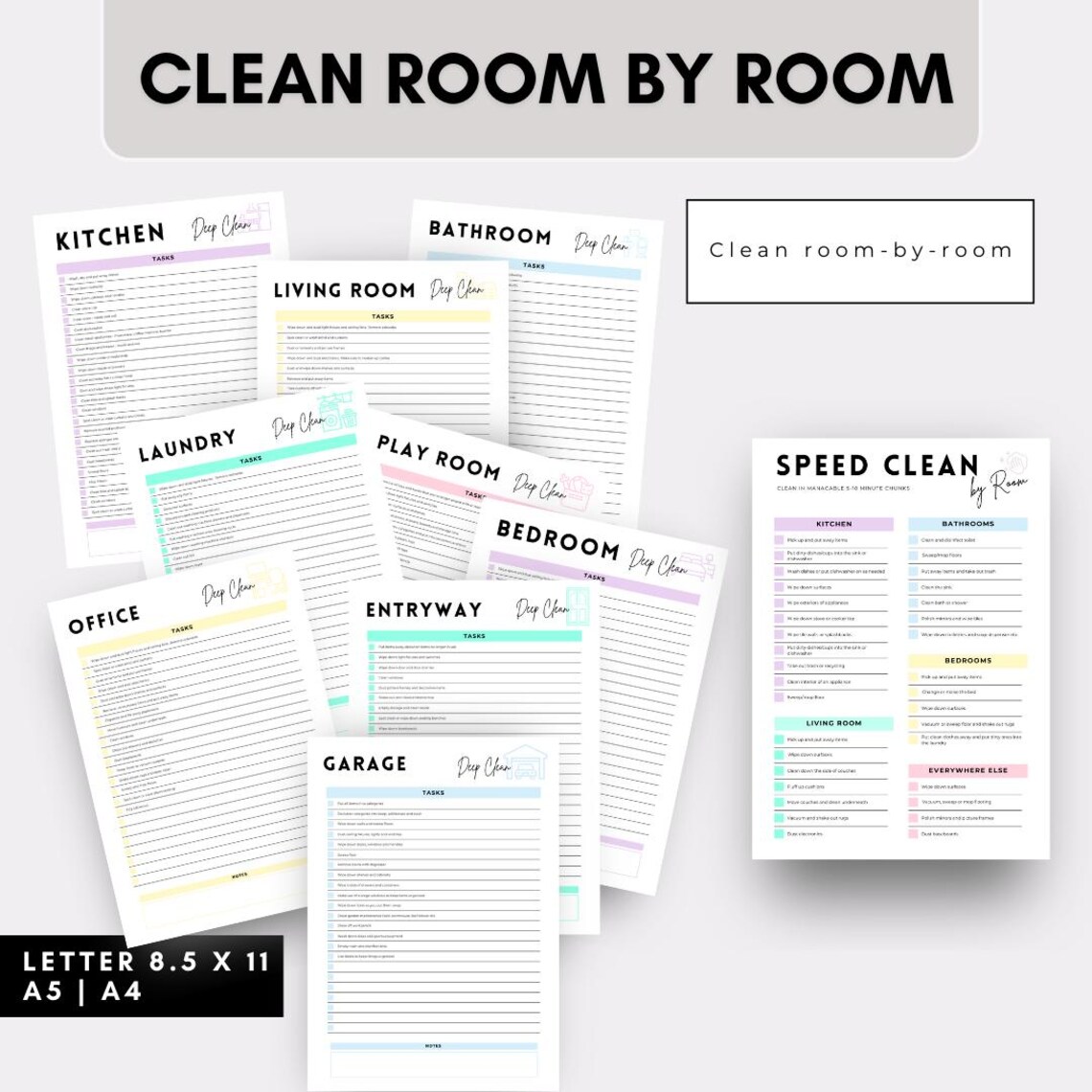 ADHD Cleaning Planner | Cleaning Schedule Weekly Monthly Yearly ...