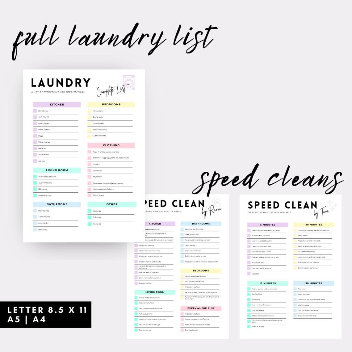 ADHD Cleaning Planner | Cleaning Schedule Weekly Monthly Yearly ...