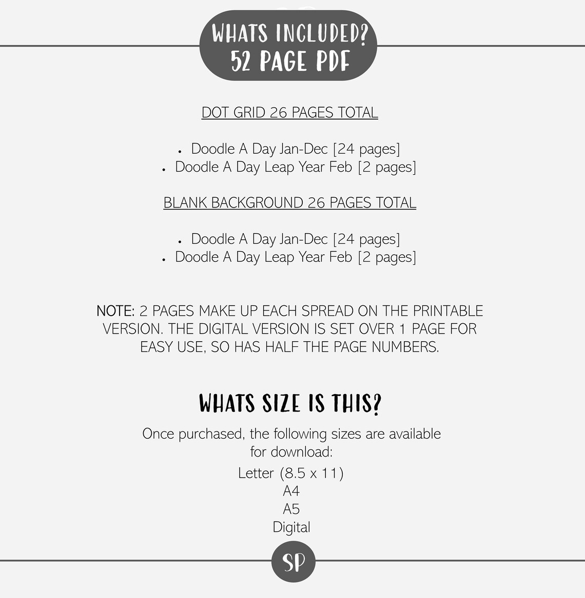 Doodle Challenge Doodle A Day Journal Pages Dot Grid - Etsy