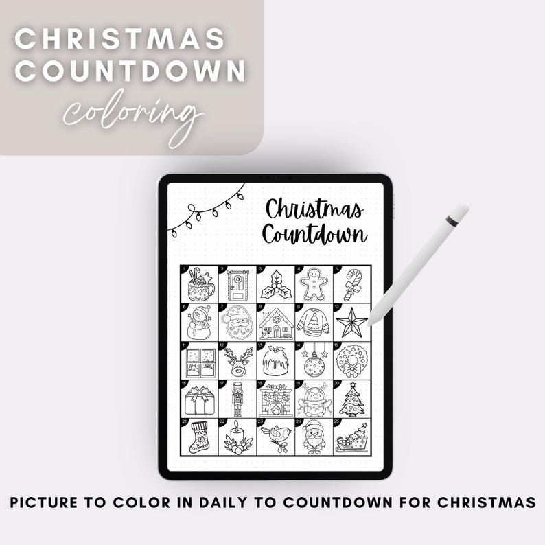 Christmas Countdown Coloring Colouring Pages Christmas Journal Pages ...