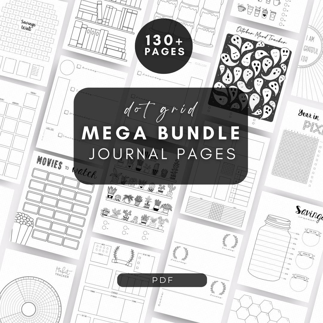 Bullet Planner Journal Pages - Junk Journal Dotted - Printable Template ...