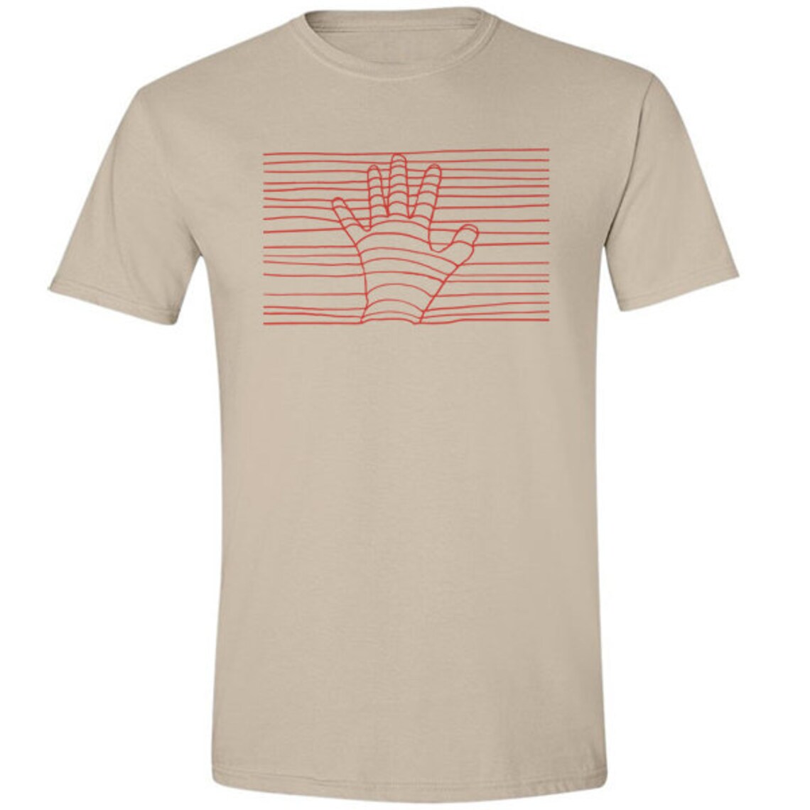 Cool Minimalist Hand Print T Shirt, Premium Soft Cotton Ethical Tee ...