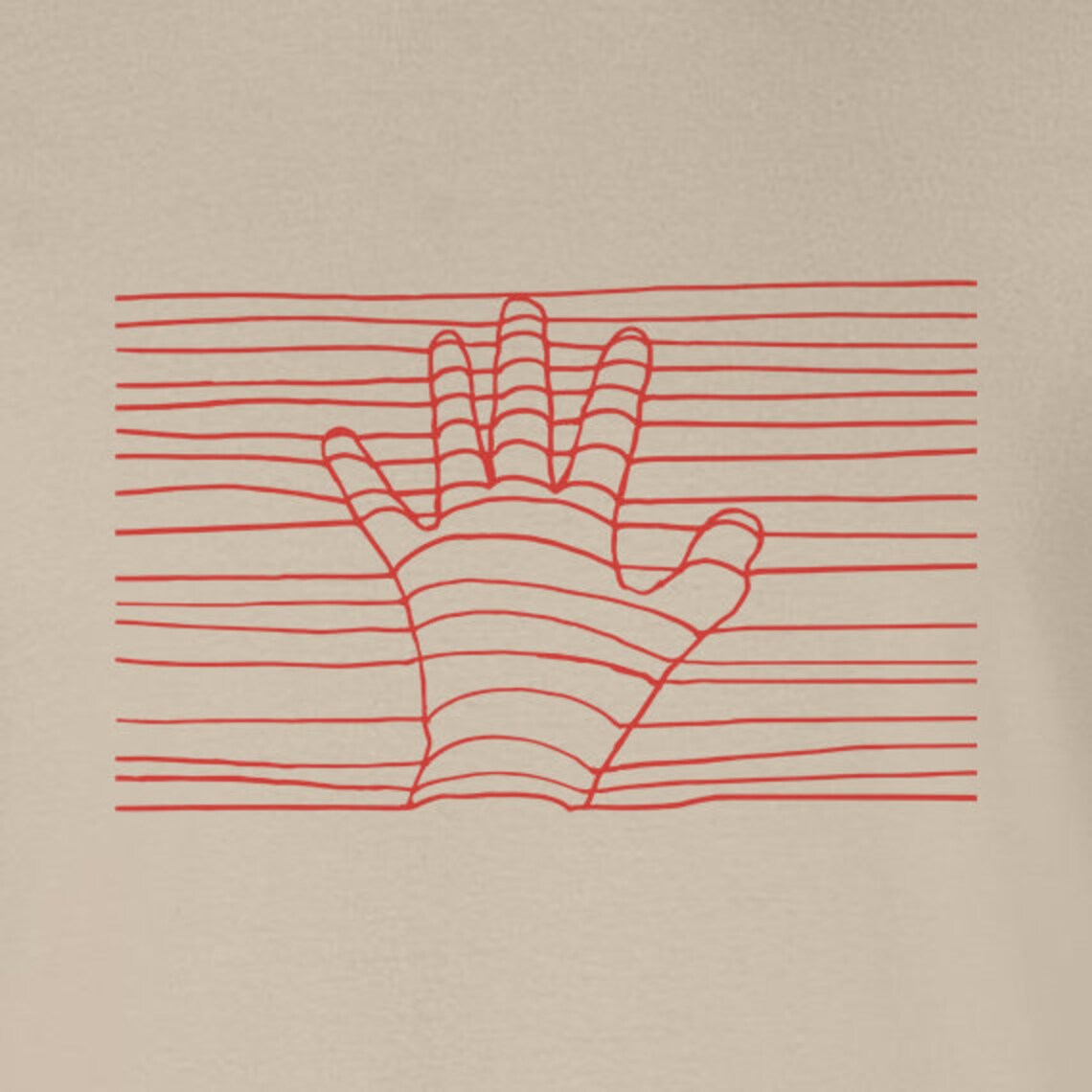 Cool Minimalist Hand Print T Shirt, Premium Soft Cotton Ethical Tee ...