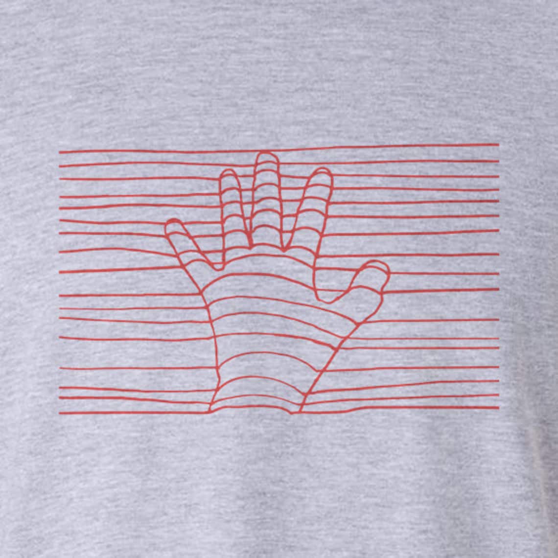 Cool Minimalist Hand Print T Shirt, Premium Soft Cotton Ethical Tee ...