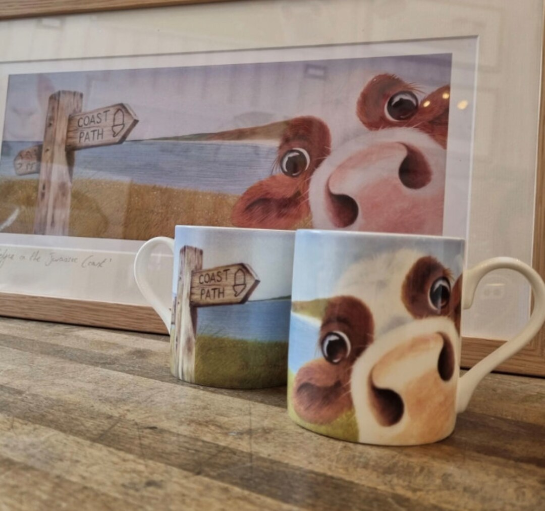 Moo Mug, 'moo Selfie on the Jurassic Coast'. Fine Bone China Mug. Ideal ...