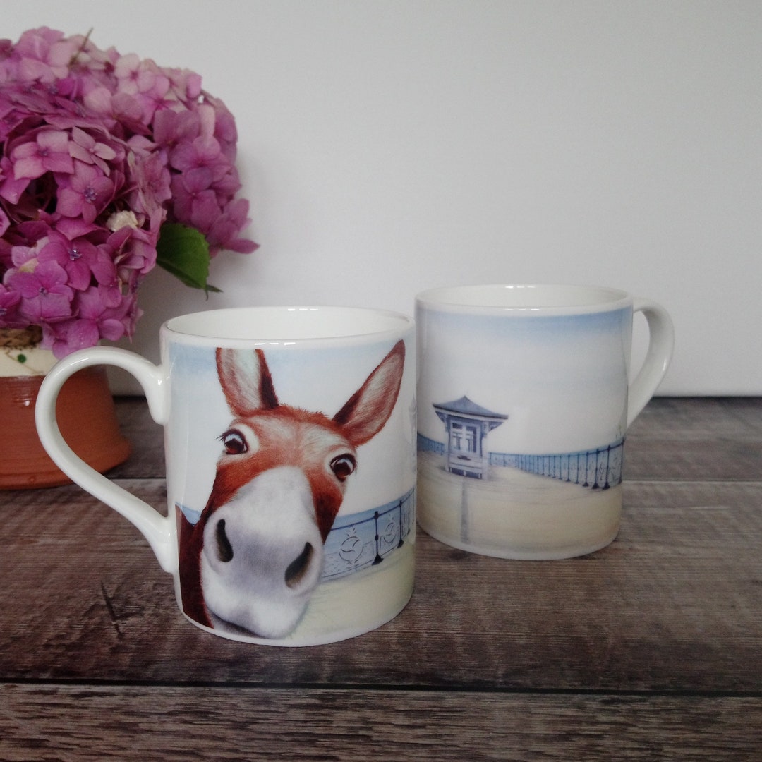 Donkey Mug 'donkey Selfie on Swanage Pier' Fine Bone China Mug, Perfect ...
