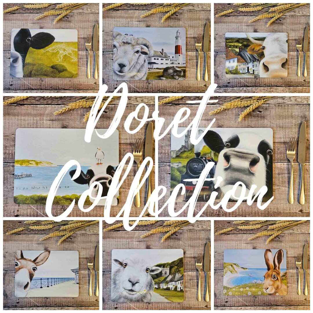 The Dorset Collection - Set of 8 Placemats, Featuring Cows, Sheep and ...