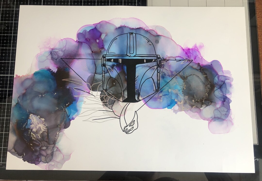 Bounty Hunter Inspired Alcohol Ink Art Geometric Design - Etsy
