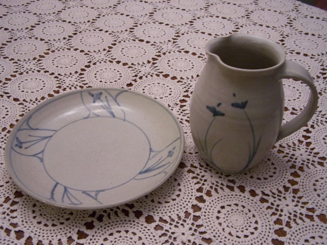 Handmade Pottery Pitcher and Bowl Set - Etsy