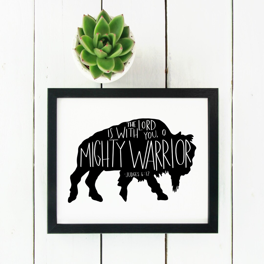 Digital Print Buffalo Bible Verse Judges 6:12 the Lord is With You, O ...