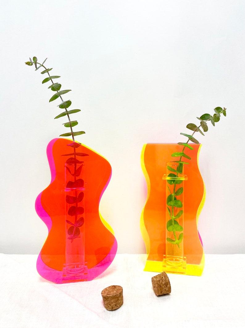 Neon Blob Acrylic Test Tube Stem Vase - Etsy
