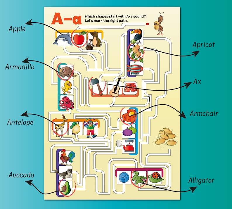 Alphabet Maze Activity Book, Printable for Young Children, Children's ...