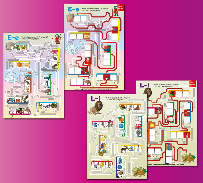 Alphabet Maze Activity Book, Printable for Young Children, Children's ...