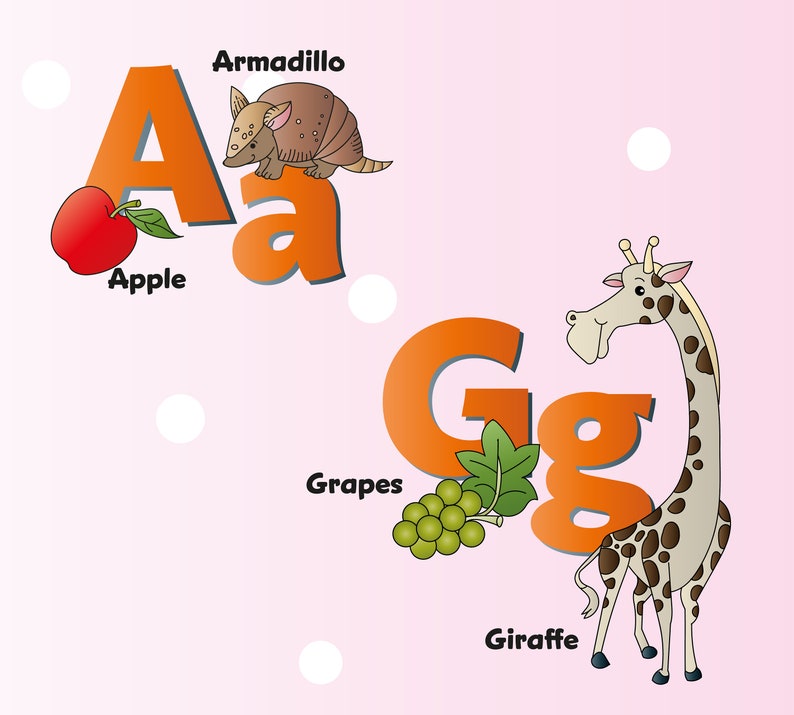 Alphabet Poster, ABC Prints, Printable Alphabet Poster Educational Wall ...