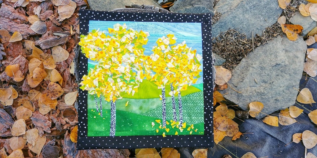 Fall Autumn Aspen Birch Tree Landscape Art Quilt Wall Hanging - Etsy