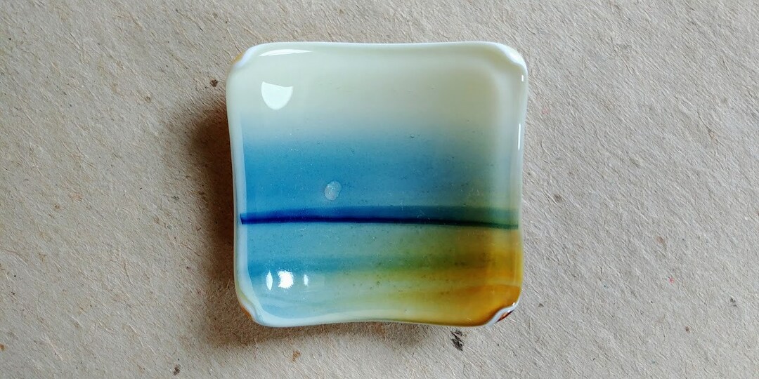 3 Inch Square Handmade Fused Beach Moon Art Small Dish - Etsy