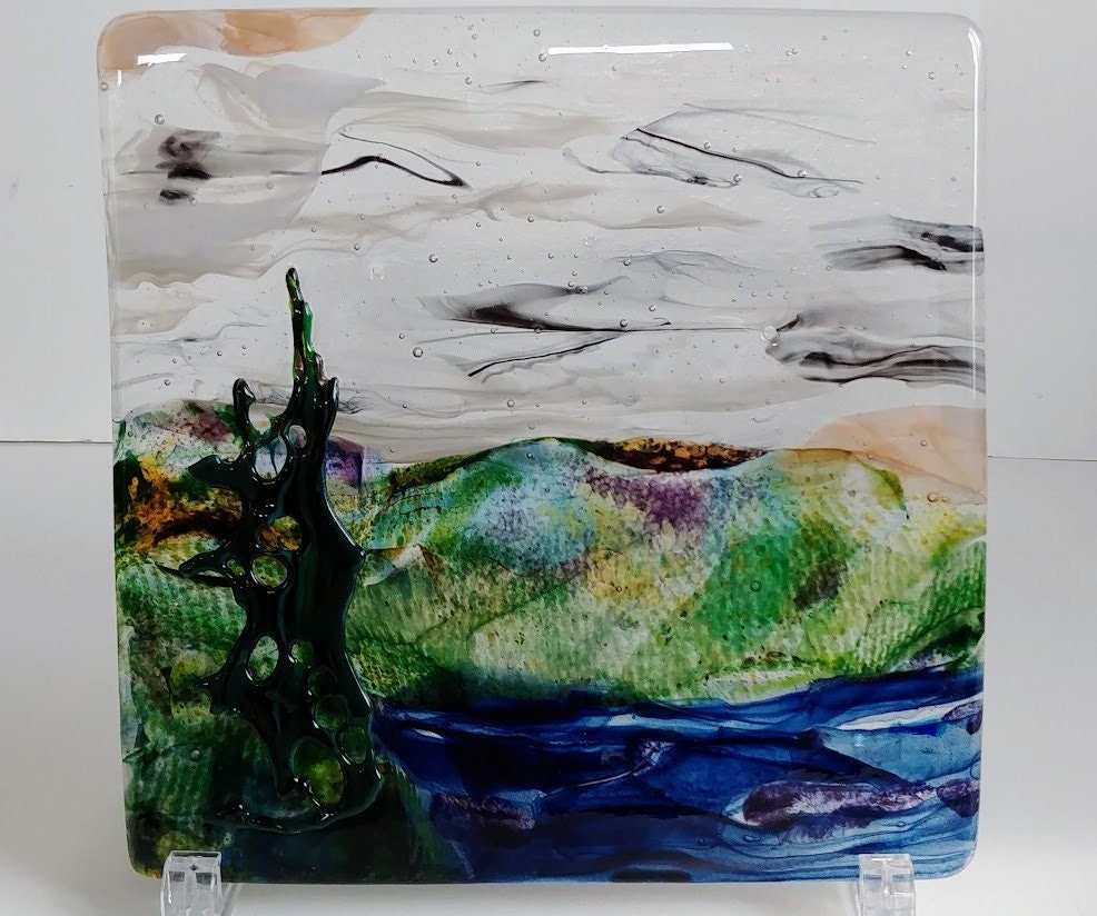 Fused Glass Enchanted Water Landscape Art - Etsy