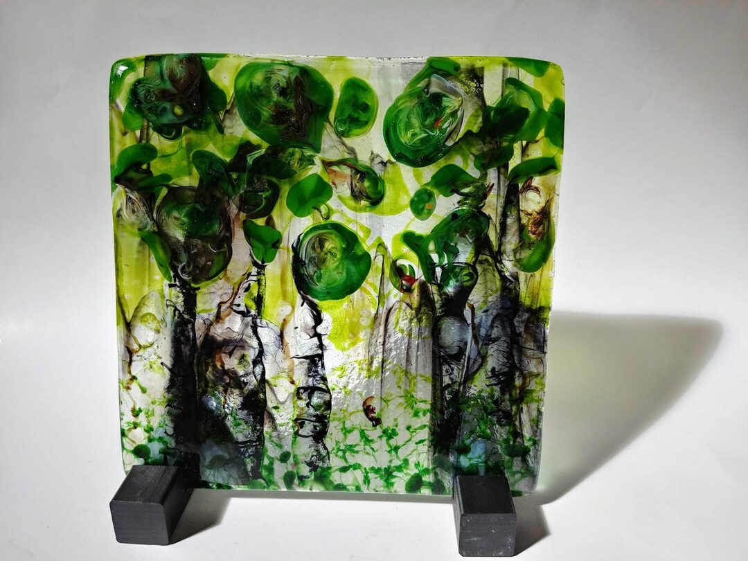 Fused Glass Enchanted Forest Landscape Art Trees - Etsy