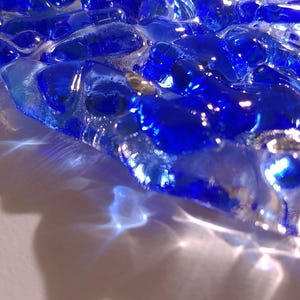 Blue Textured Fused Glass Heart - Etsy