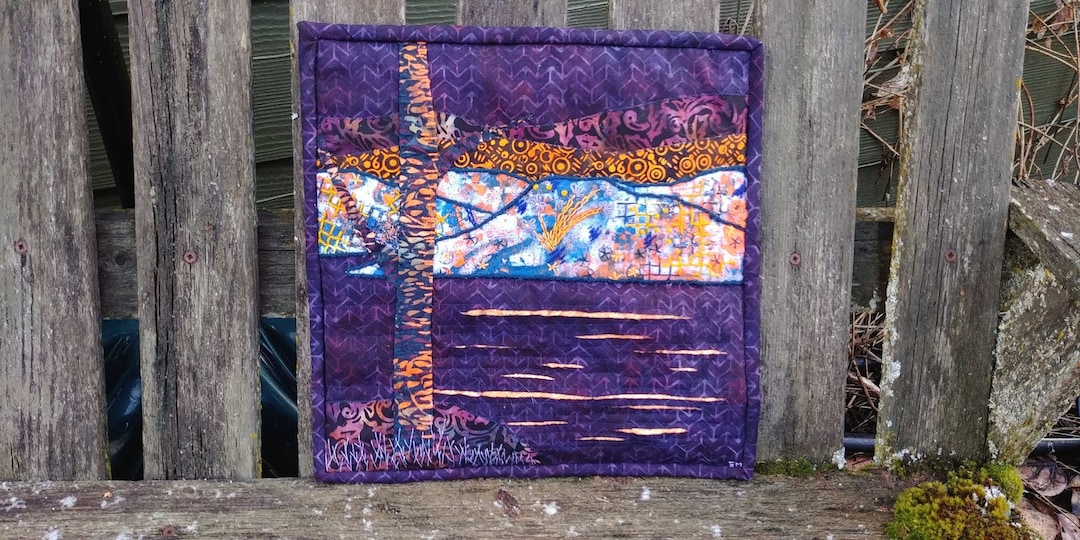 Aspen Birch Water Mountain Night Landscape Art Quilt Wall Hanging - Etsy
