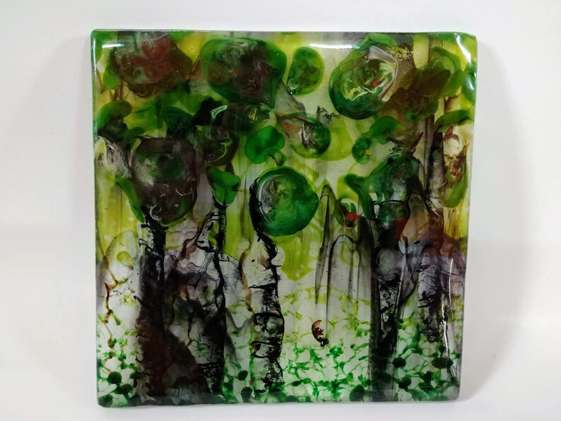 Fused Glass Enchanted Forest Landscape Art Trees - Etsy