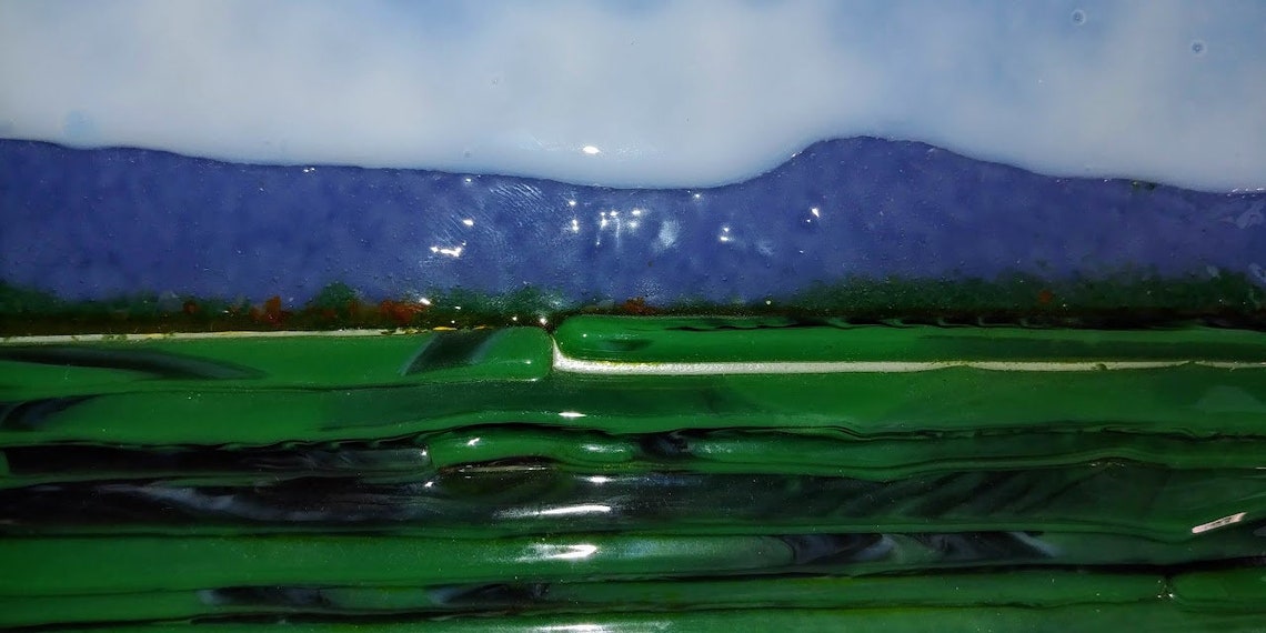 Fused Glass Landscape Art Creston Valley Skimmerhorn Mountains Kootenay ...