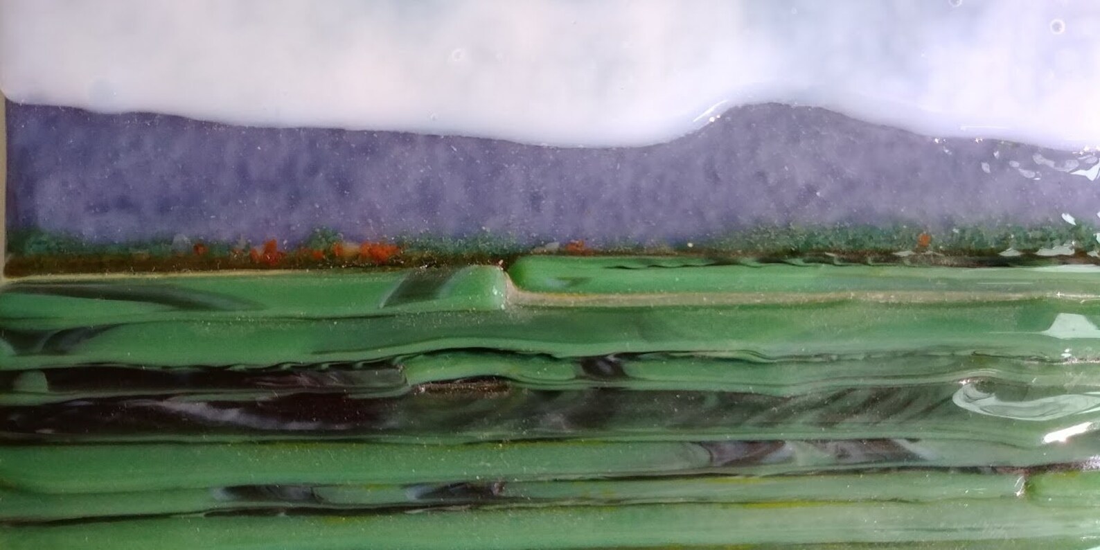 Fused Glass Landscape Art Creston Valley Skimmerhorn Mountains Kootenay ...