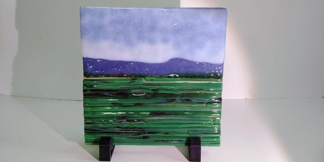 Fused Glass Landscape Art Creston Valley Skimmerhorn Mountains Kootenay ...